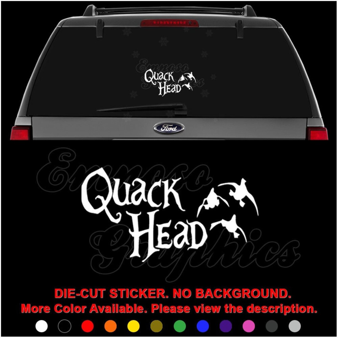 Quack Head Duck Hunting Hunter Decal Sticker for Car, Truck, Motorcycle ...