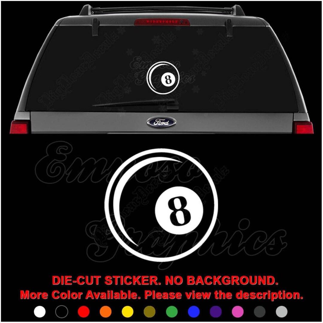 9 Ball Pool Billiard Decal Sticker for Car, Truck, Motorcycle, Windows ...