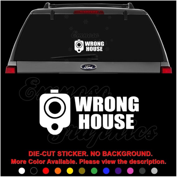 Wrong House Gun Pistol Barrel Sight Decal Sticker for Car - Etsy