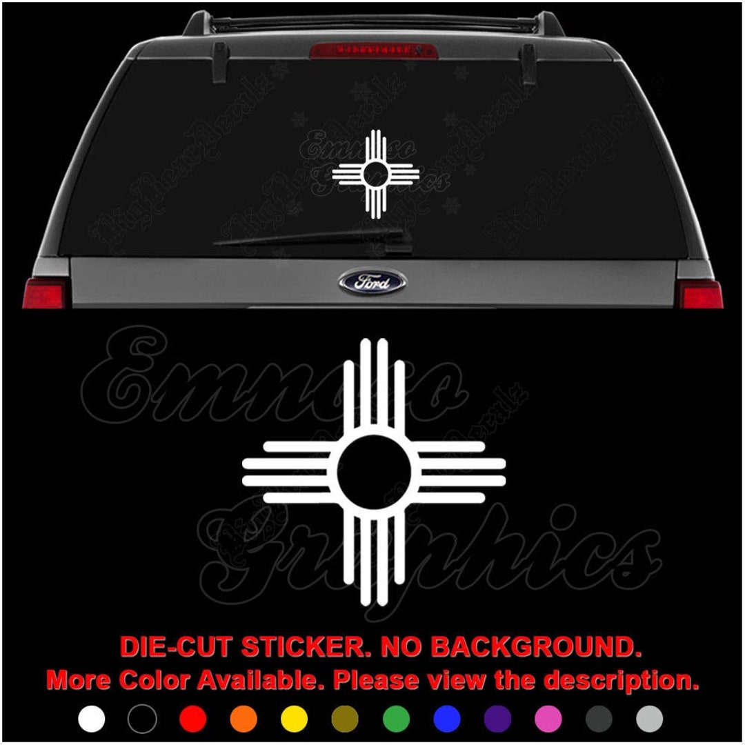 Zia Sun Symbol Native Indian Decal Sticker for Car, Truck, Motorcycle ...