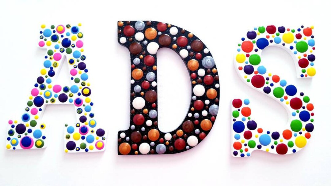 Custom Blob Art Letters, 9 " Wooden Letters, Blob Painting - Etsy