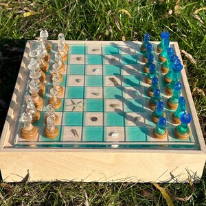 Luxury Ocean Chess Set With Storage, Ocean,beach Themed Chess Set ...