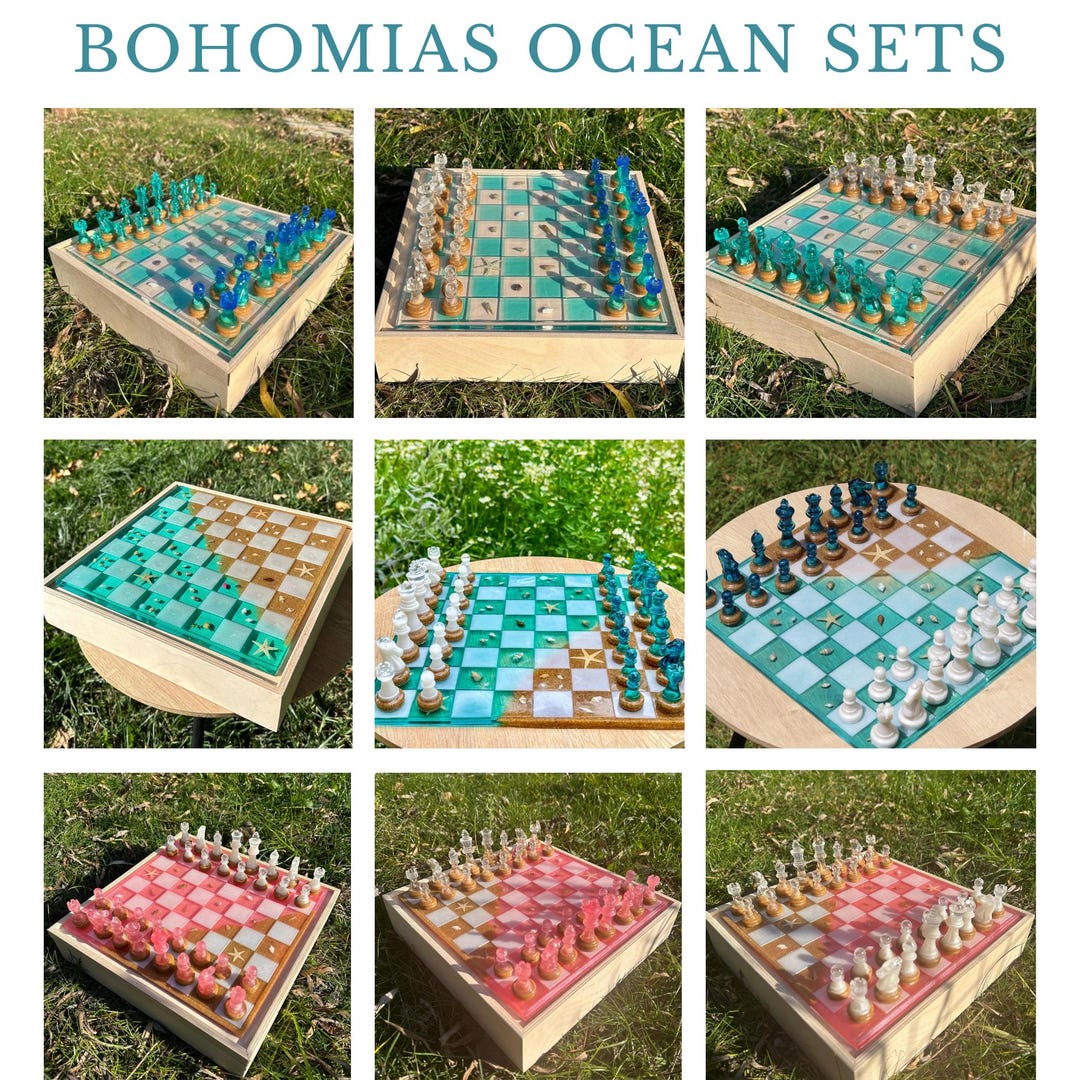 Luxury Ocean/beach Chess Set With Wooden Box, Handmade High Quality ...