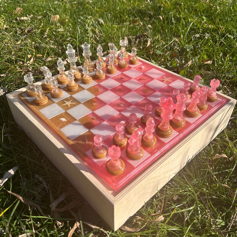 Luxury Chess Set | Handmade Ocean-beach Chess Board With Real Seashells ...