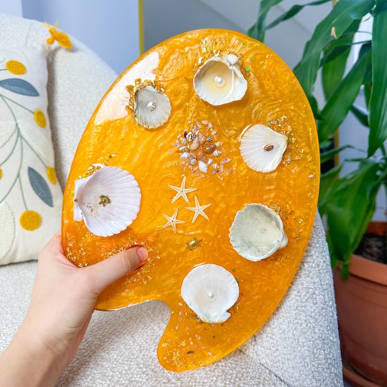 Handmade Seashell Paint Palette, Personalized Paint Palette, Custom Art ...