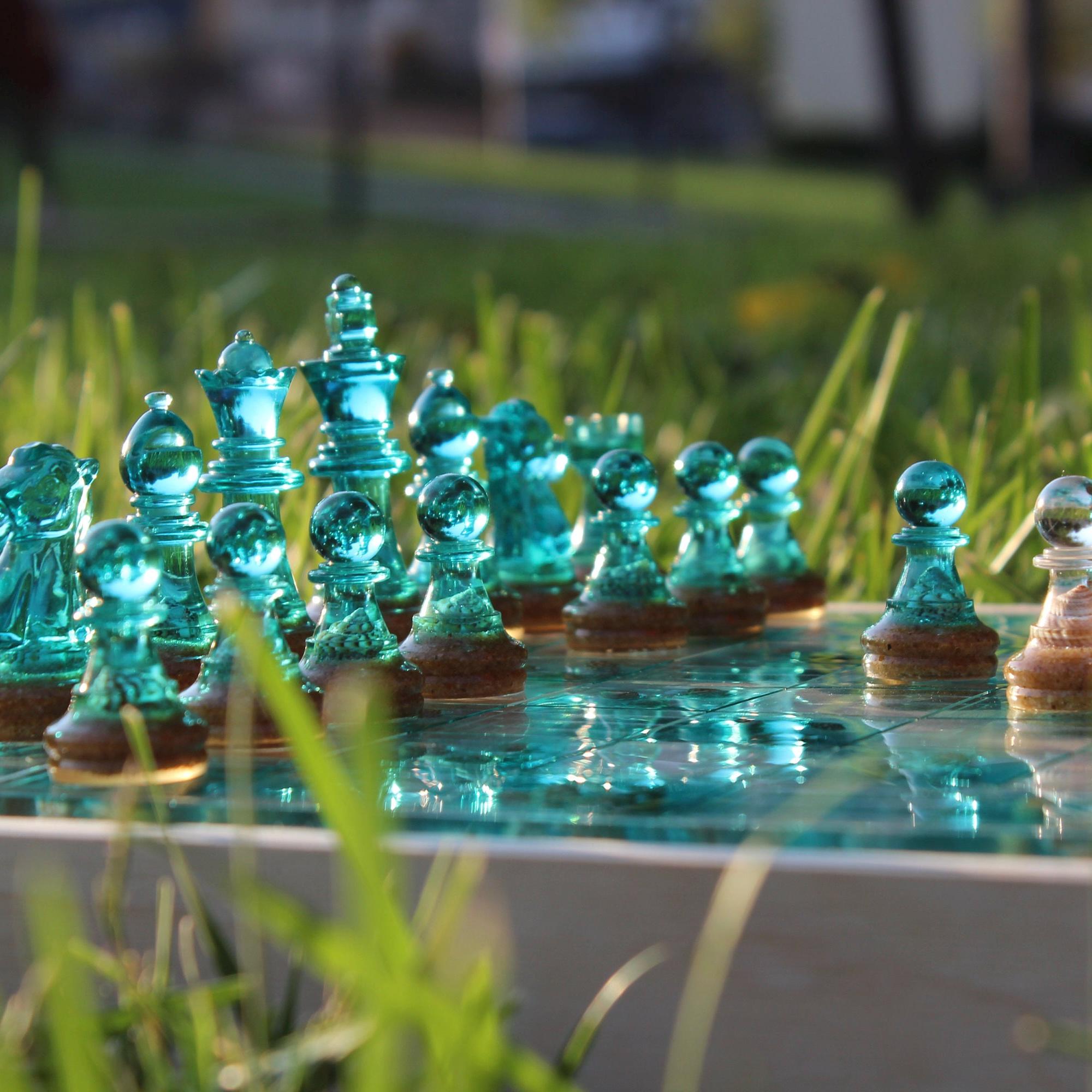 Luxury Ocean Chess Set, Beach Themed Chess Set, Handmade High Quality ...