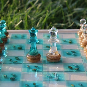 Luxury Ocean Chess Set With Storage, Ocean,beach Themed Chess Set ...