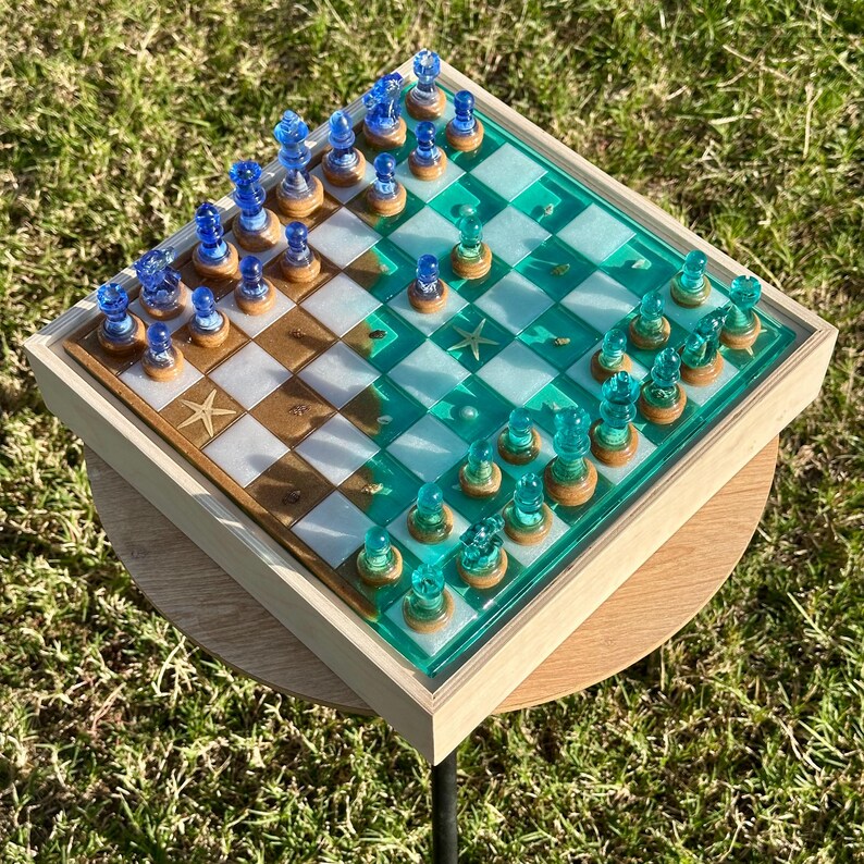 Luxury Ocean/beach Chess Set, Handmade High Quality Resin Chess Set for ...