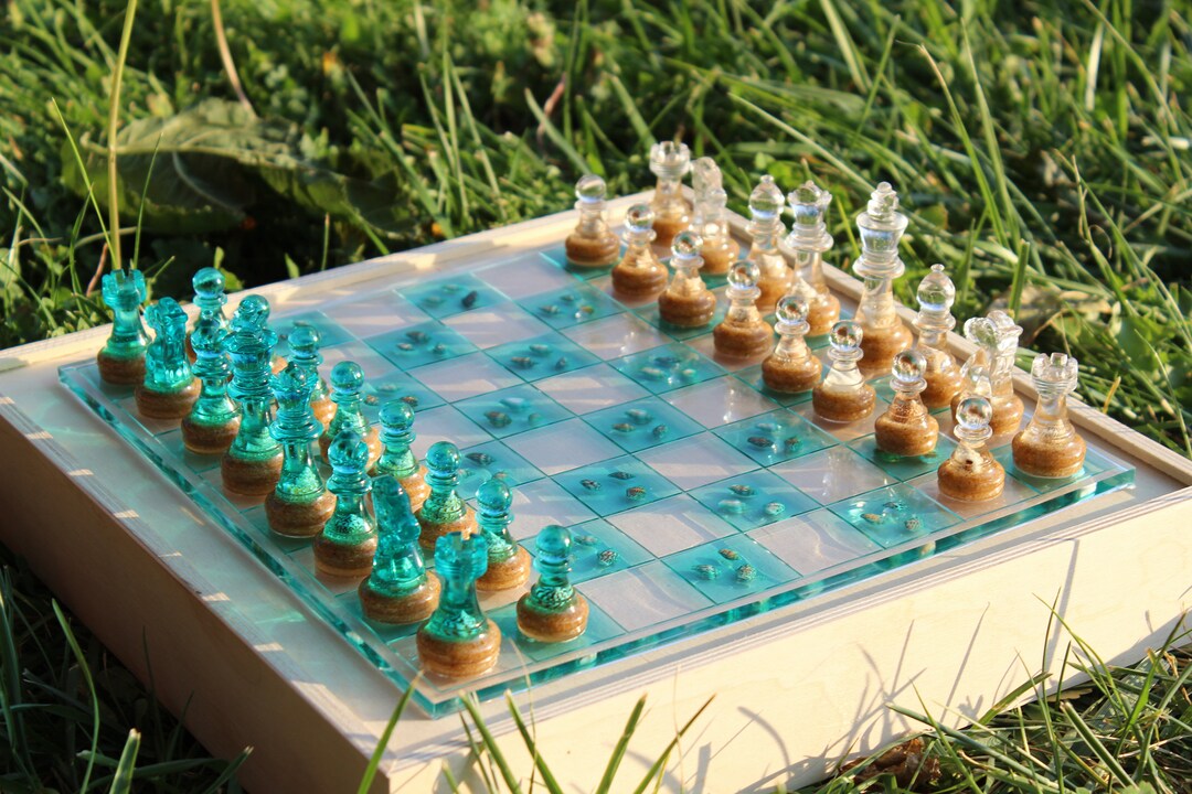 Luxury Ocean Chess Set With Storage, Ocean,beach Themed Chess Set ...