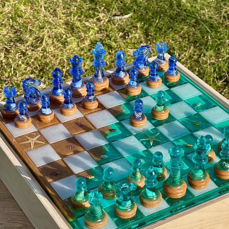 Luxury Ocean/beach Chess Set, Handmade High Quality Resin Chess Set for ...