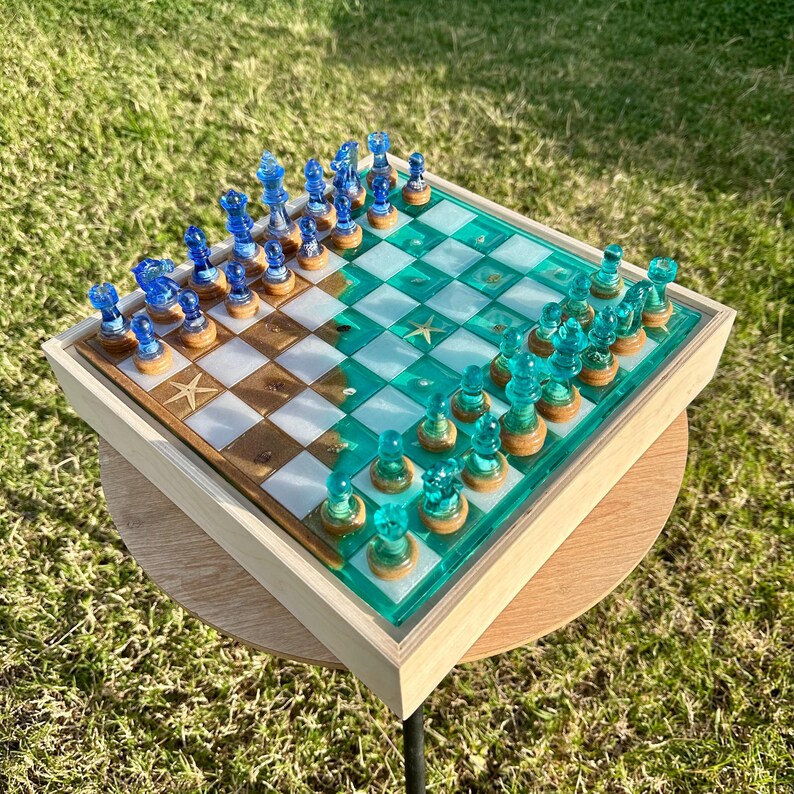 Luxury Ocean/beach Chess Set, Handmade High Quality Resin Chess Set for ...