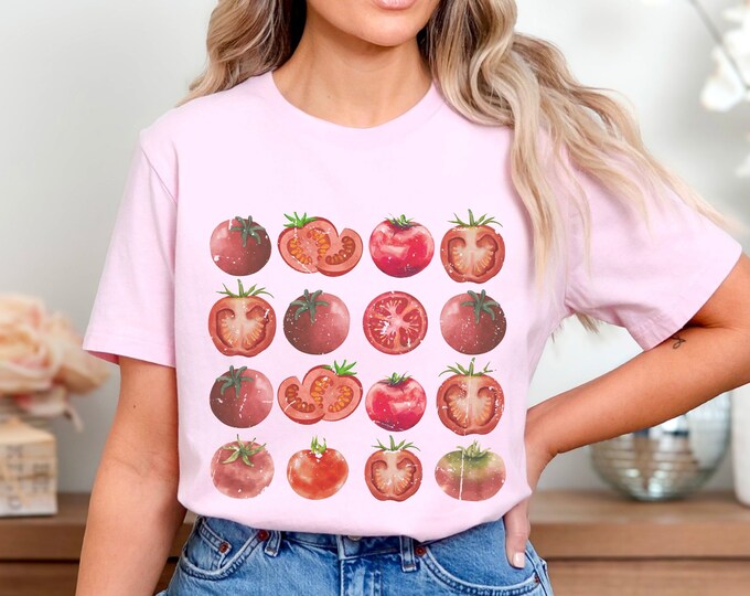 Tomato Shirt / Vegetable Shirt / Tomato Minimalist Shirt / Summer T-shirt / Festival Vegetable ...