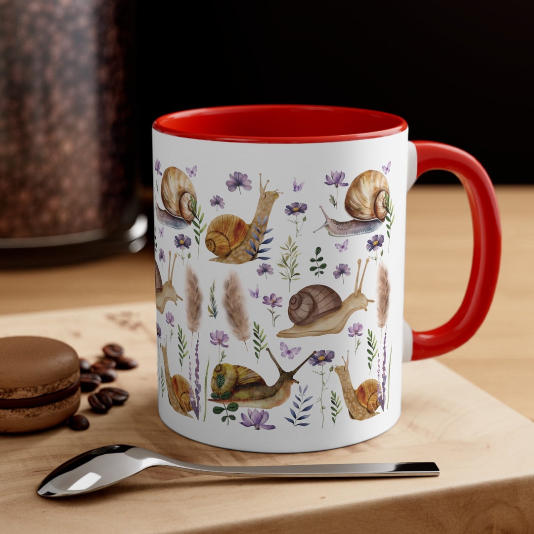 Snail Mug Snail Coffee Cup Snail Coffee Mug Floral Snail Mug ...
