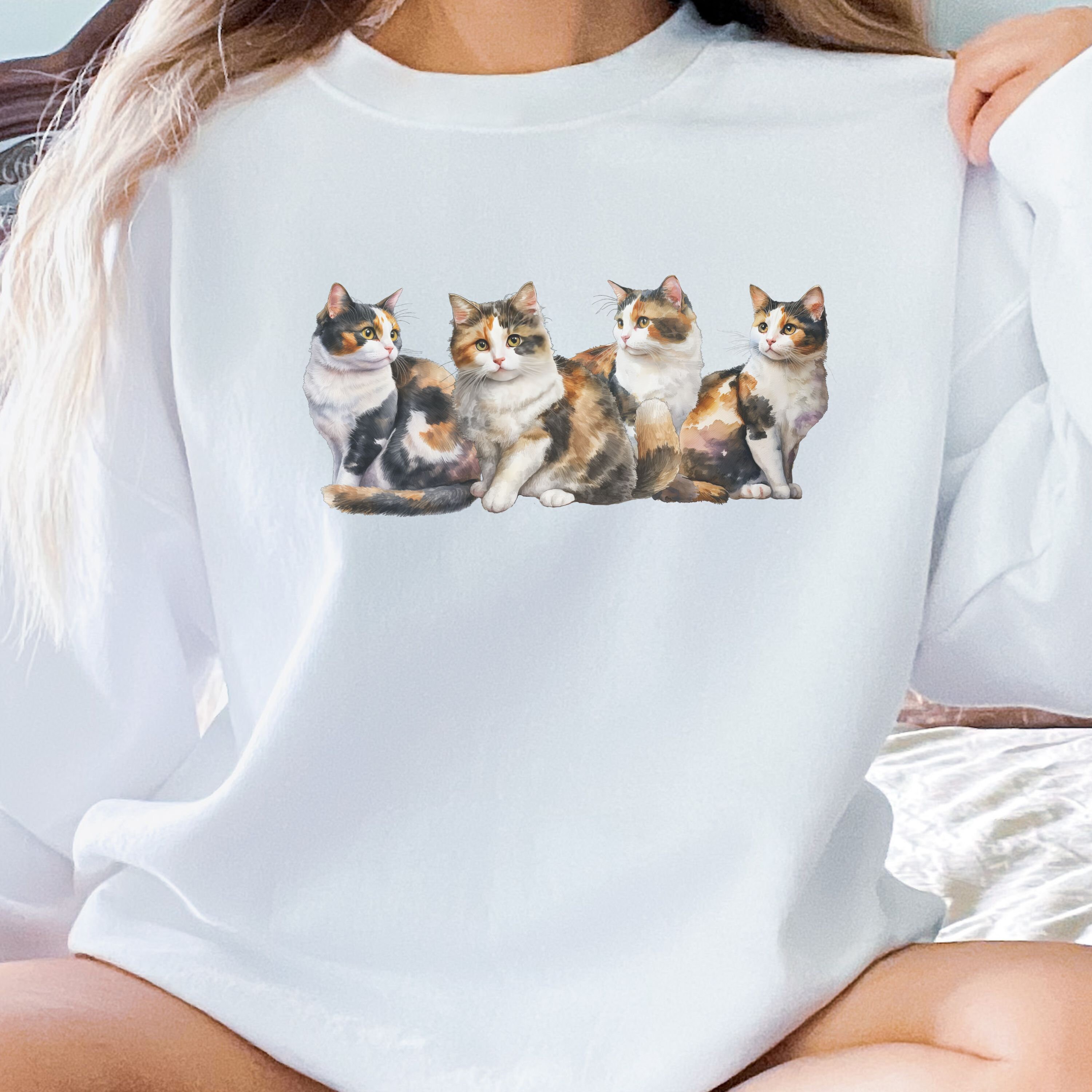 Calico Cat Sweatshirt Calico Cat Gifts Cat Mom Sweatshirt Calico Cat ...