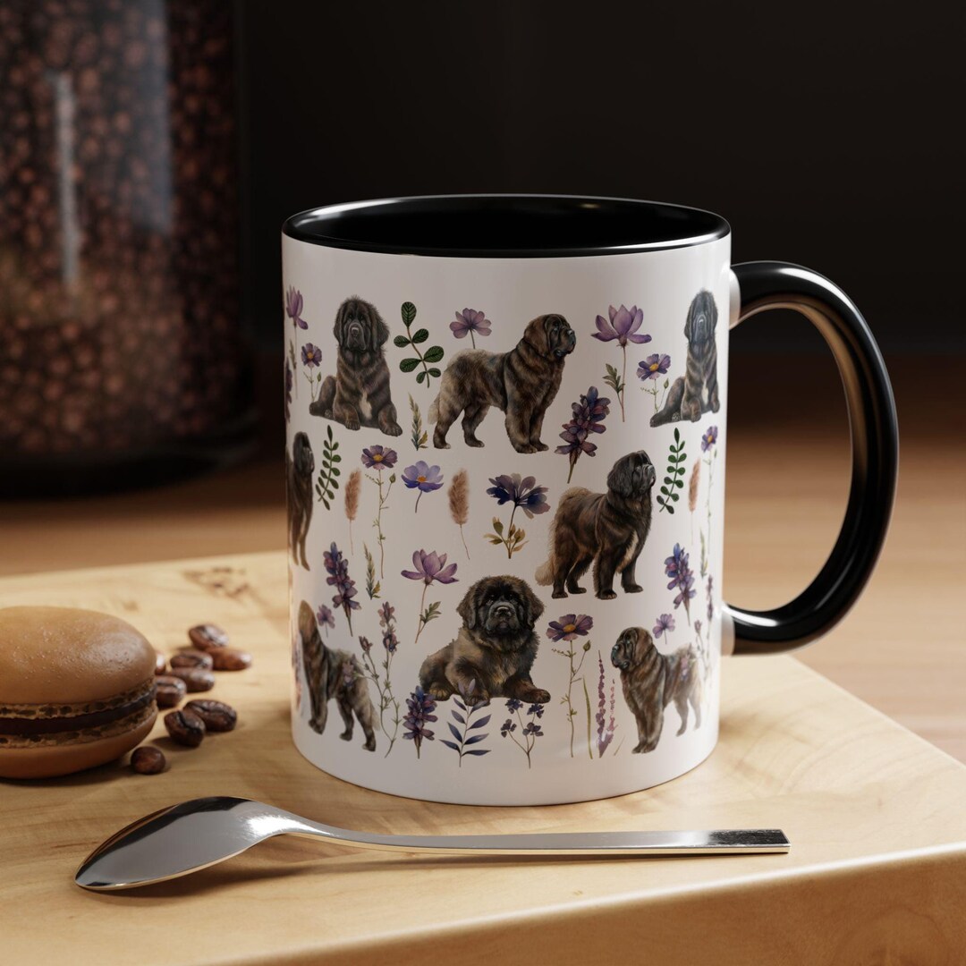 Newfoundland Dog Coffee Cup Newfoundland Coffee Mug Floral Newfoundland ...
