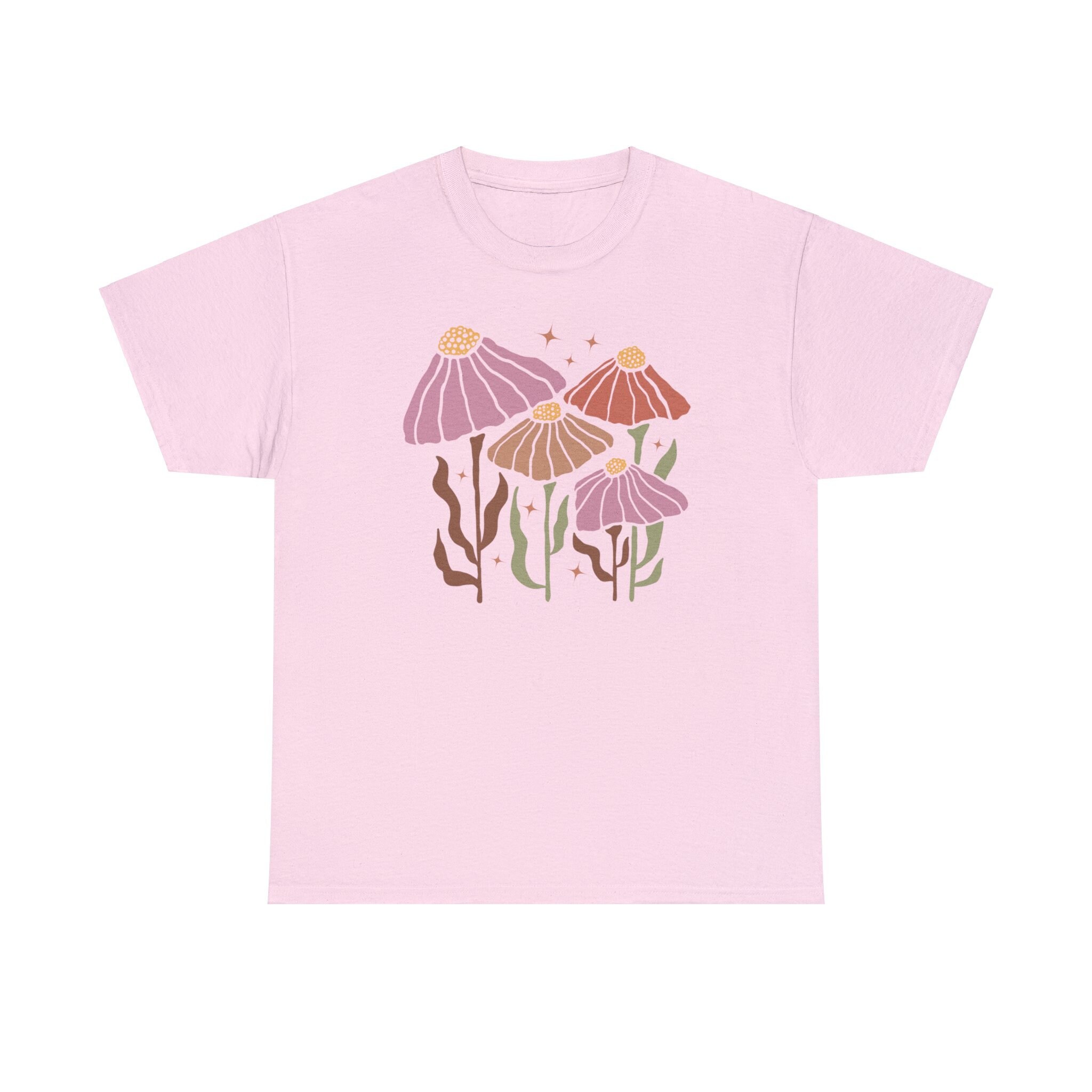 Boho Wavy Flower Shirt Retro Wild Flower Shirt Flower Pattern Shirt ...