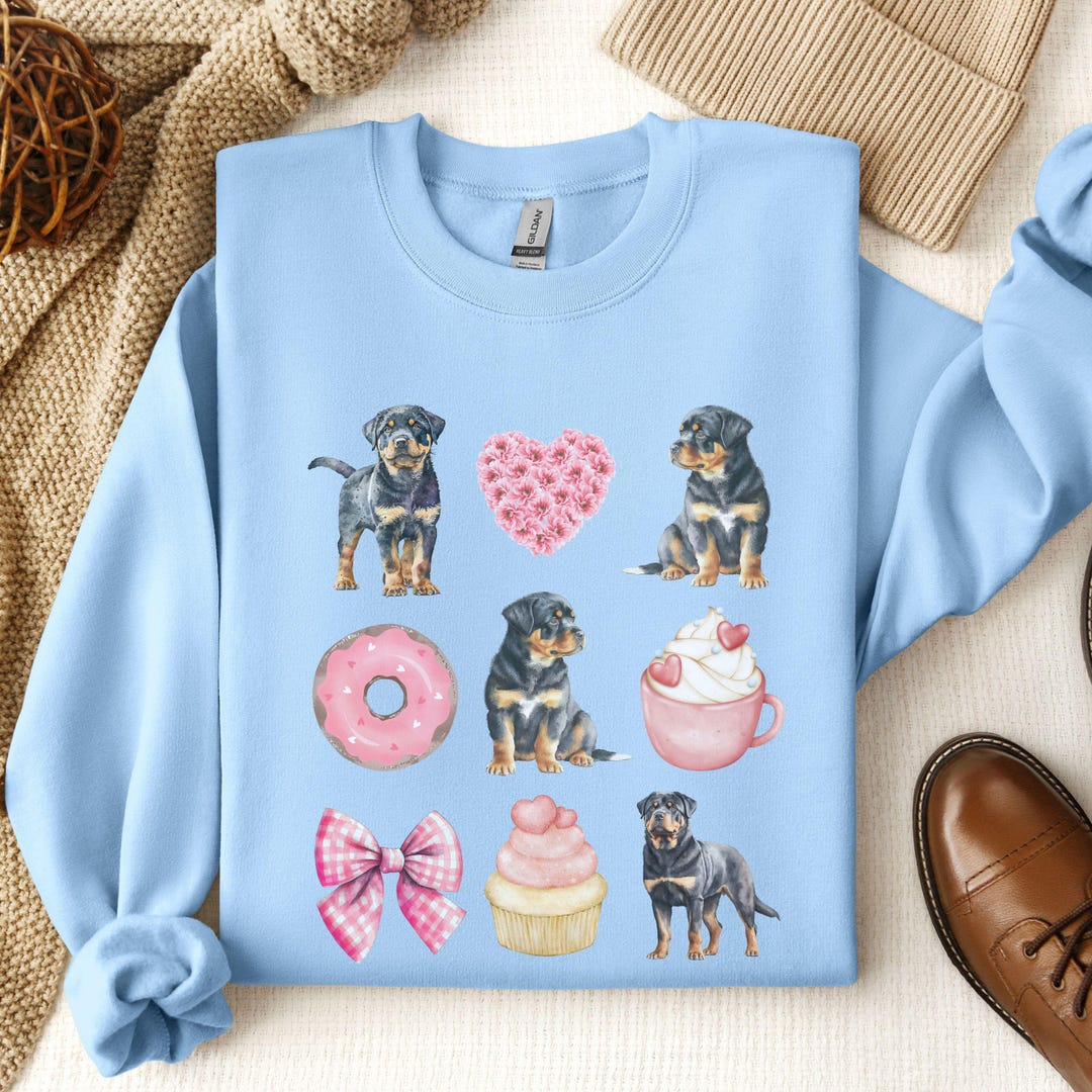 Rottweiler Sweatshirt Rottweiler Valentine Day Gift Rottweiler Mom ...