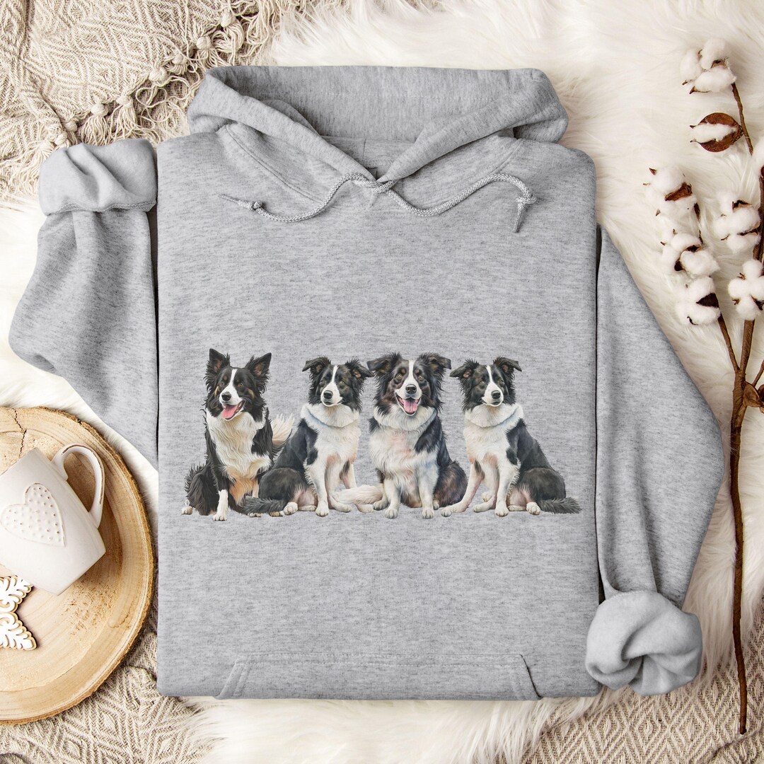 Border Collie Hoodie Border Collie Gifts Border Collie Hooded ...