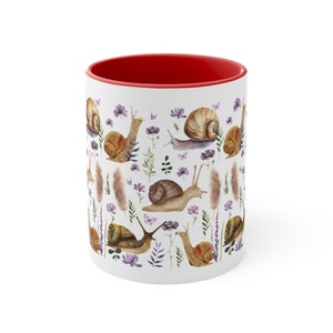 Snail Mug Snail Coffee Cup Snail Coffee Mug Floral Snail Mug ...