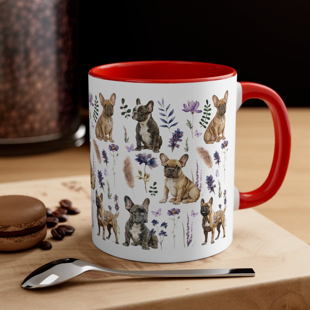 French Bulldog Mug French Bulldog Coffee Cup Frenchie Coffee Mug Floral ...