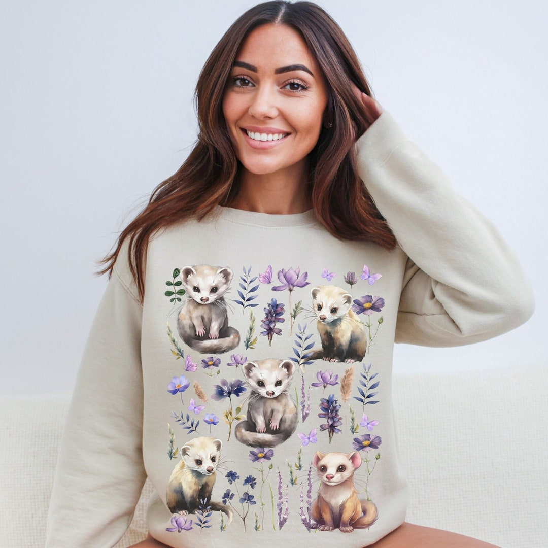 Ferret Sweatshirt Ferret Gifts Ferret Clothes Ferret Crewneck Ferret ...