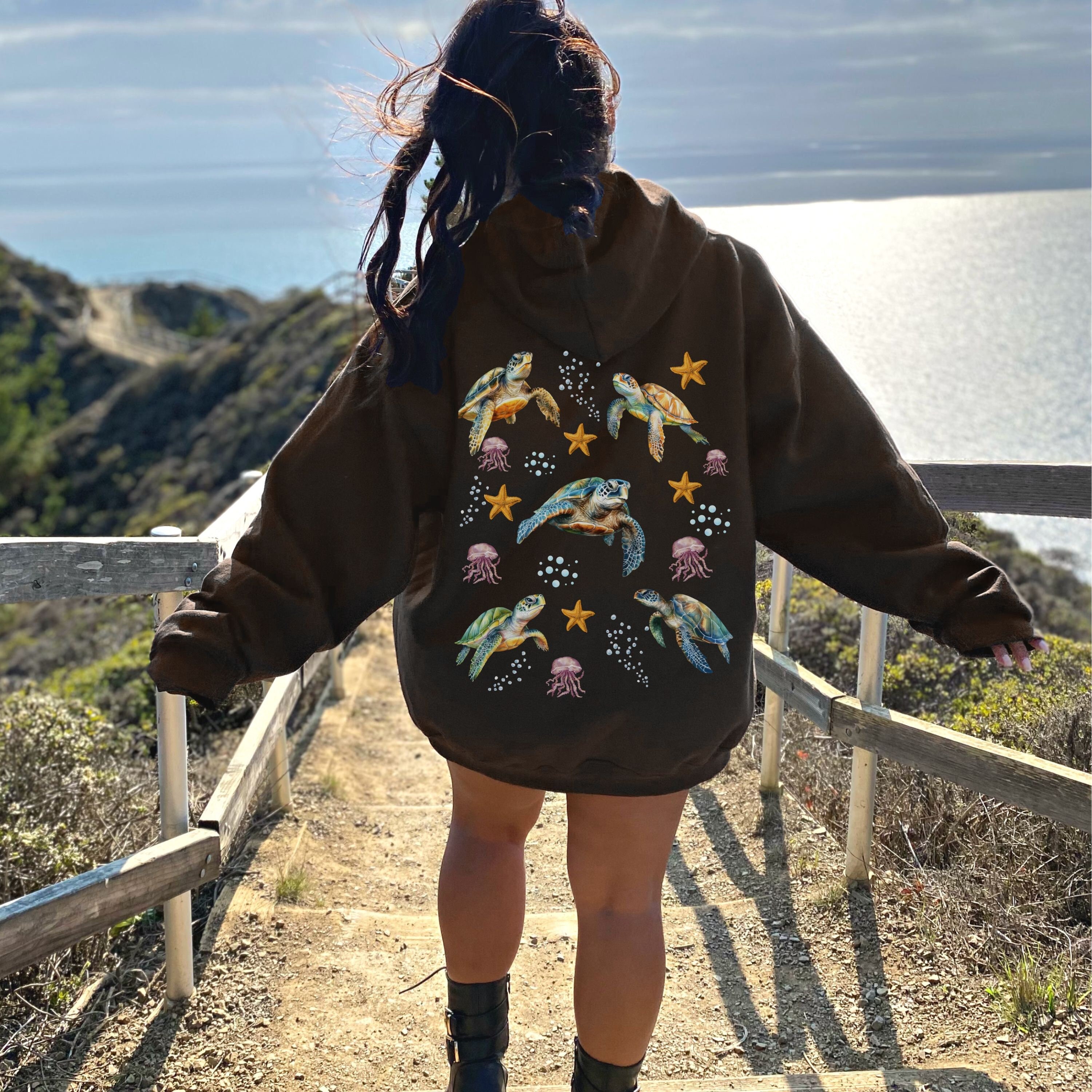 Sea Turtle Hoodie Sea Turtle Gifts Beach Hoodie Turtle Hooded ...