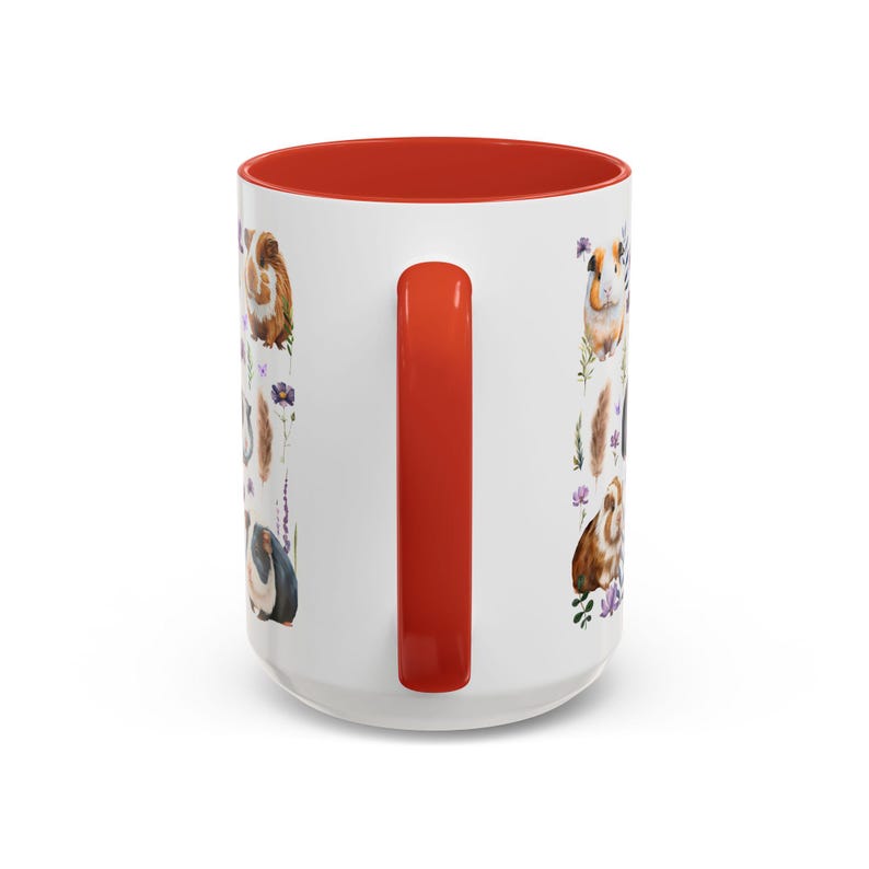 Guinea Pig Mug 15oz Guinea Pig Mugs Floral Mug Kawaii Coffee Cup Guinea ...