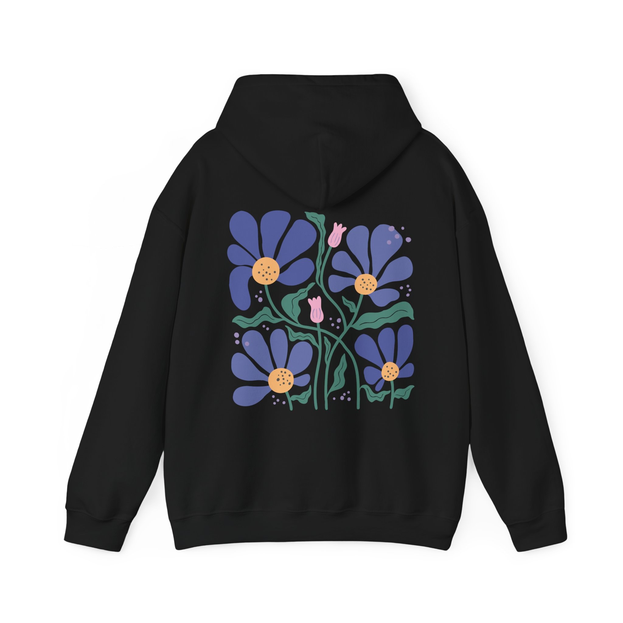 Boho Flowers Hoodie Botanical Nature Hoodie Retro Wavy Wildflower ...