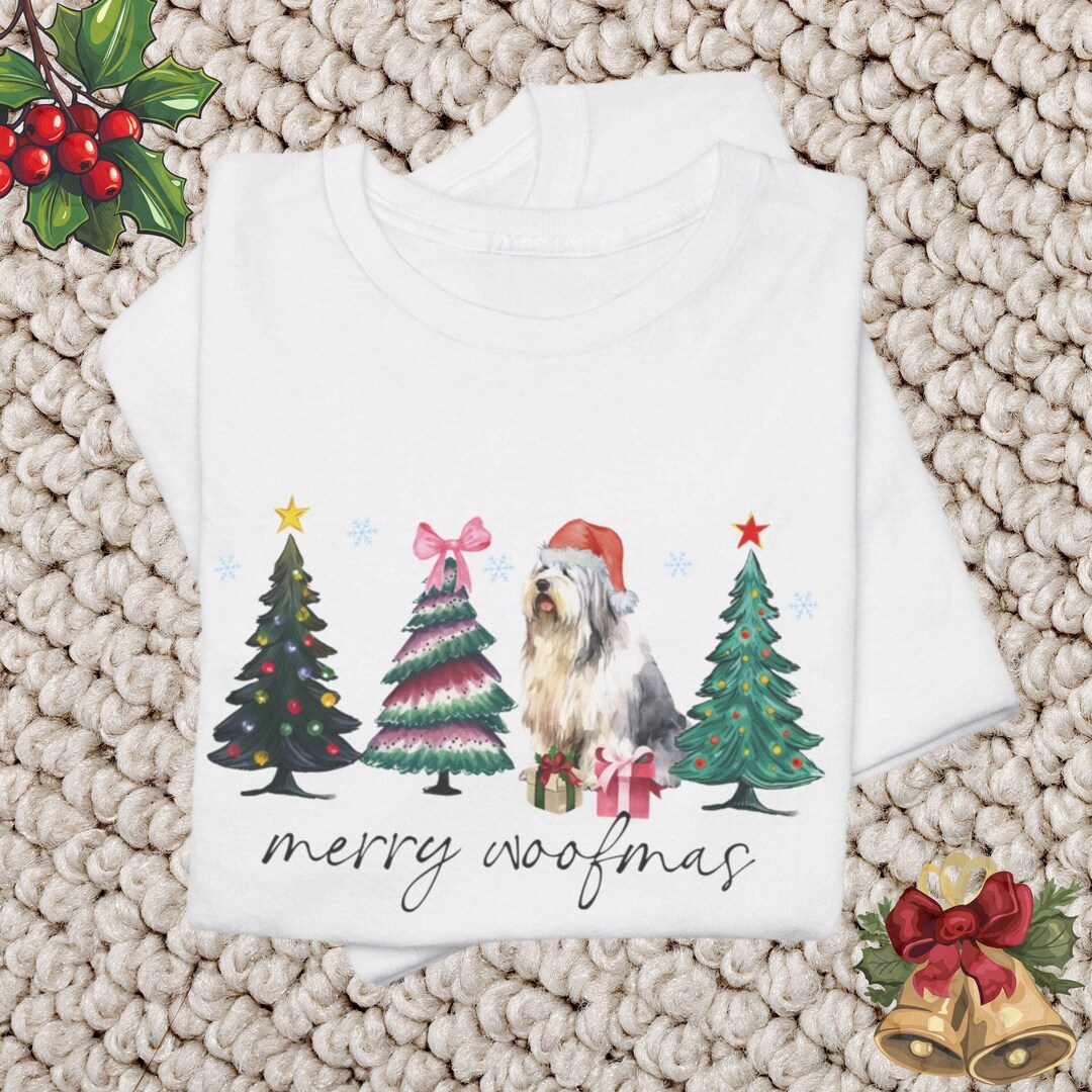 Old English Sheepdog Christmas English Sheepdog Shirt Sheepdog Tshirt ...