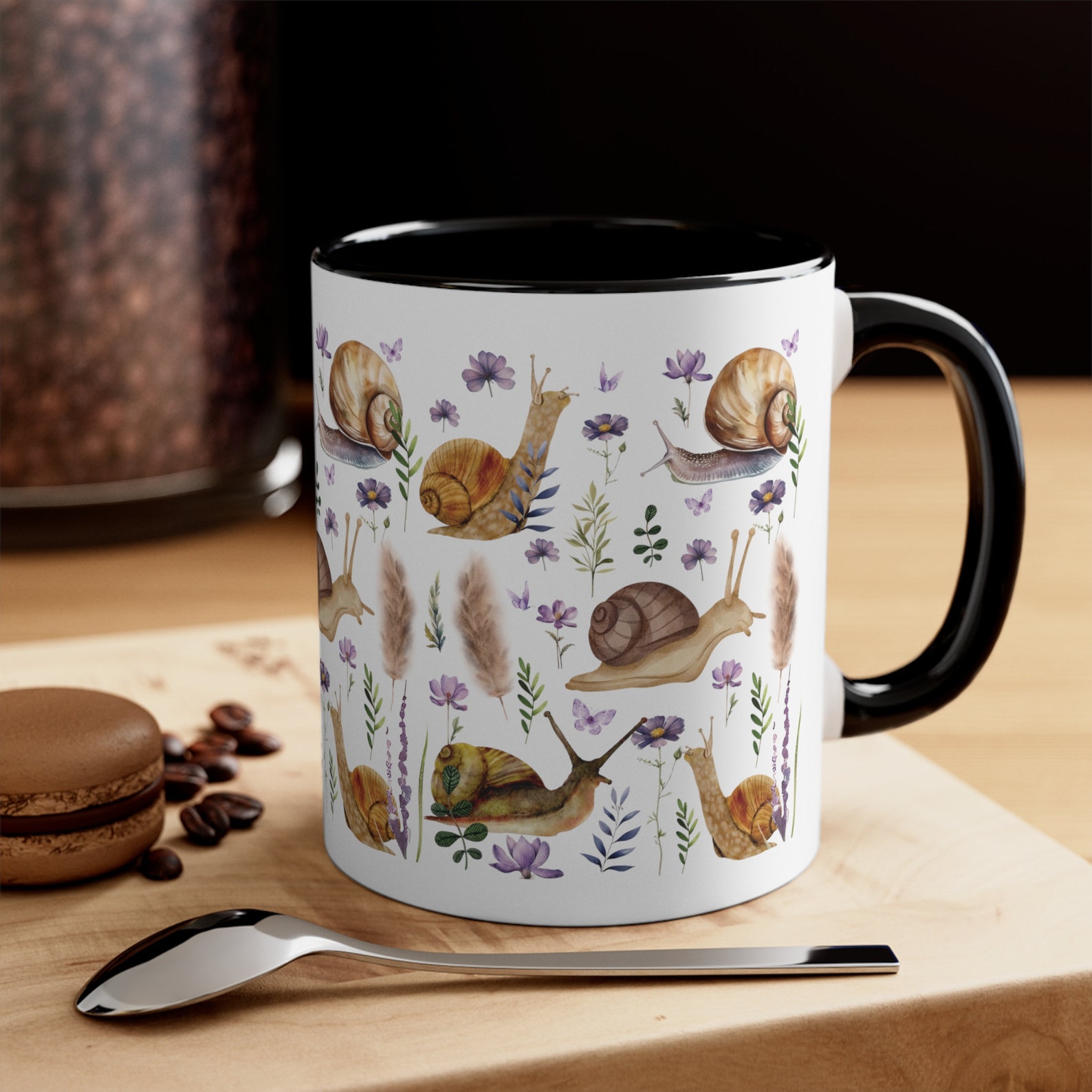 Snail Mug Snail Coffee Cup Snail Coffee Mug Floral Snail Mug ...