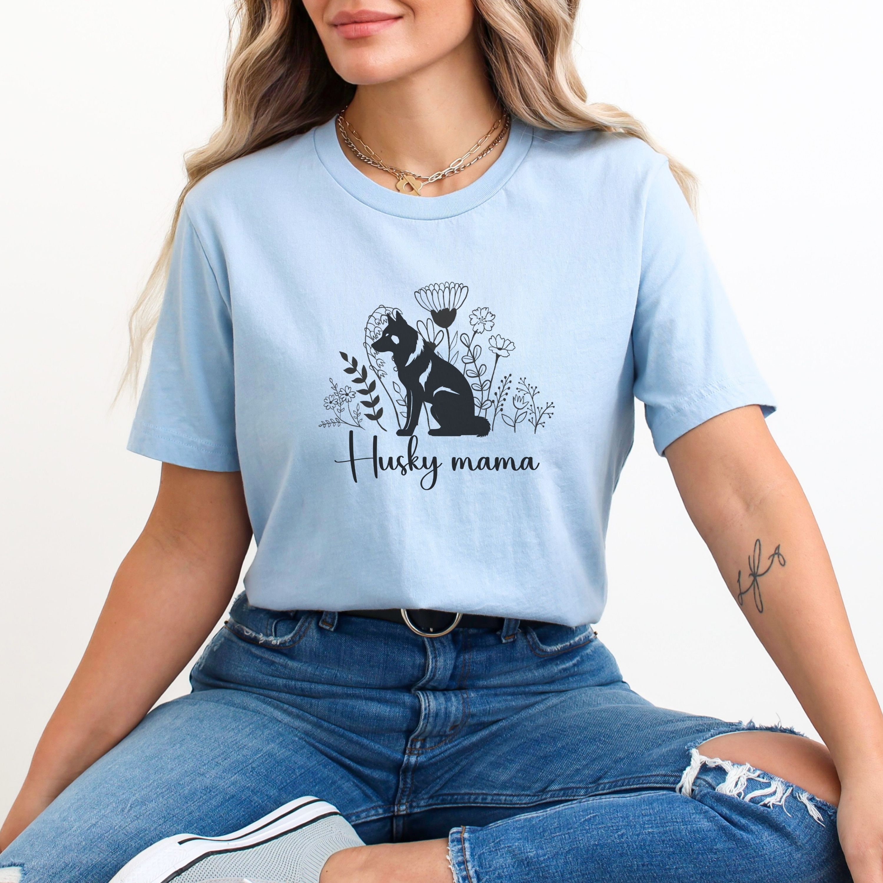 Siberian Husky Shirt Husky Gifts Husky Clothes Husky Tshirt Wild Flower ...