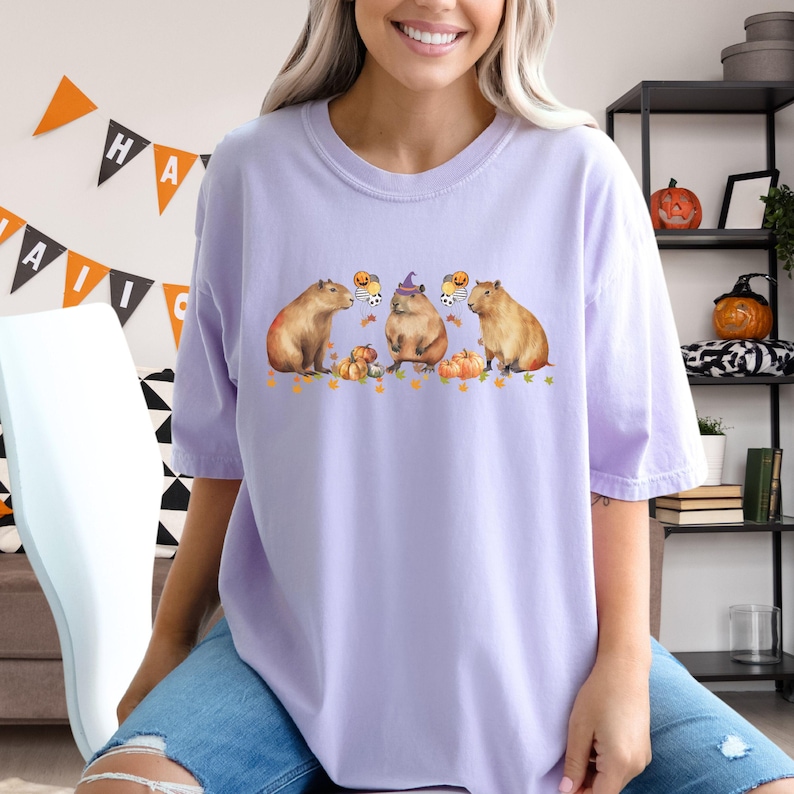 Comfort Colors Capybara Shirt Halloween Shirt Capybara Tshirt Cute Fall ...