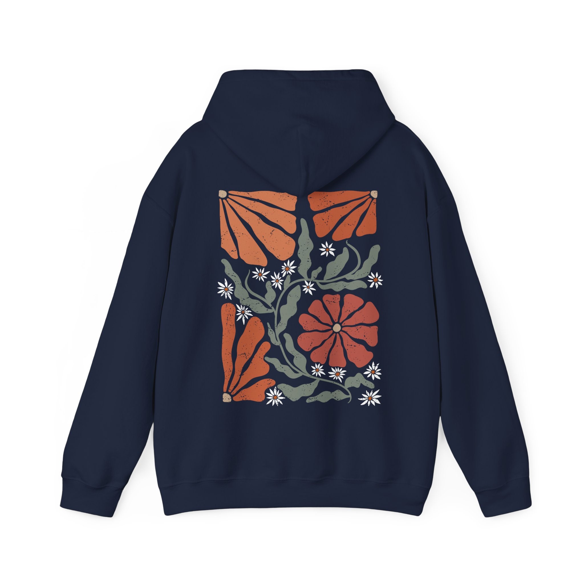 Boho Flowers Hoodie Botanical Nature Hoodie Retro Wavy Wildflower ...