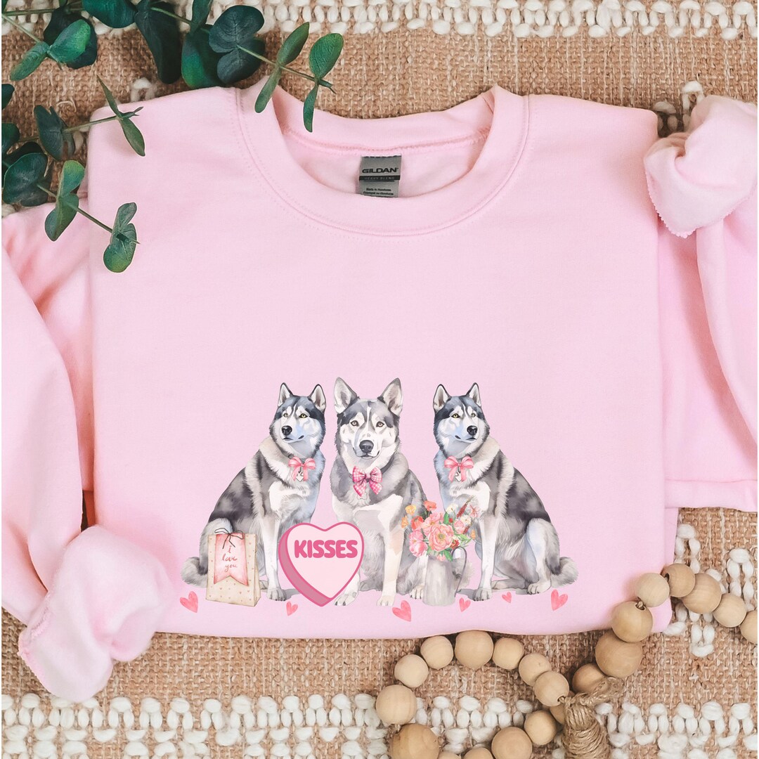 Siberian Husky Sweatshirt Siberian Husky Valentine Day Gift Siberian ...