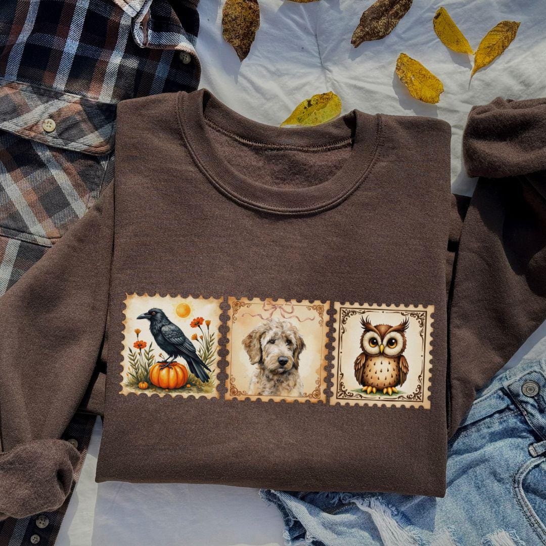 Vintage Halloween Goldendoodle Sweatshirt Fall Clothing Goldendoodle ...