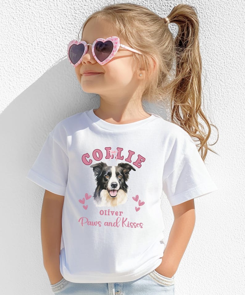 Personalized KIDS Border Collie Tshirt Youth Border Collie Valentine's ...