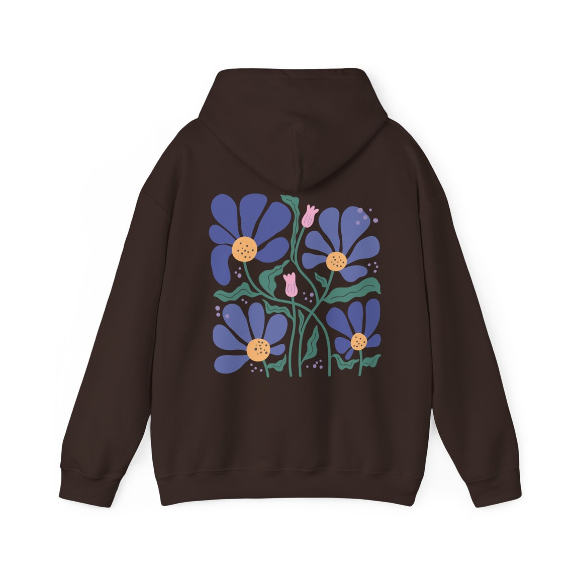Boho Flowers Hoodie Botanical Nature Hoodie Retro Wavy Wildflower ...