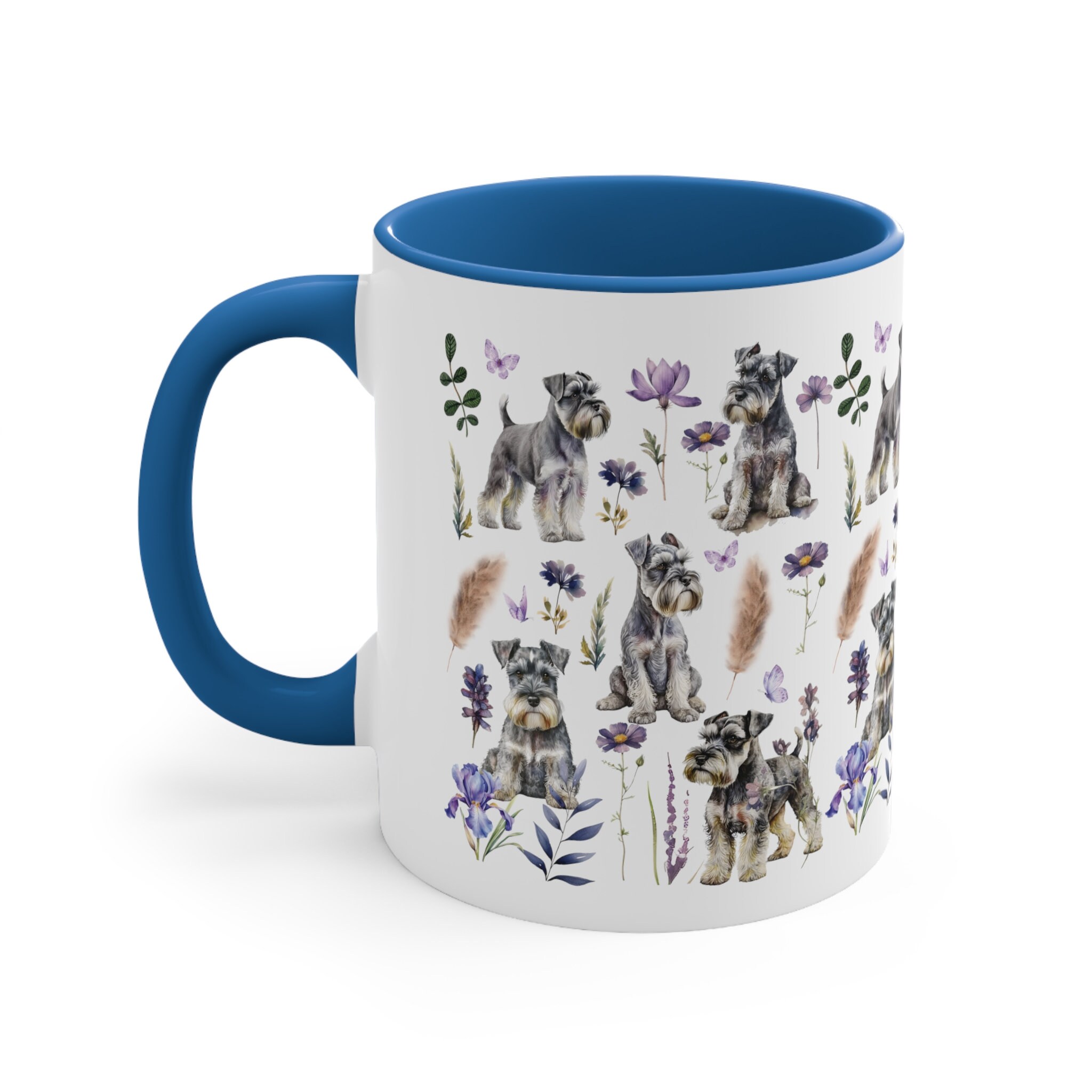 Schnauzer Mug Schnauzer Coffee Cup Schnauzer Coffee Mug Floral ...