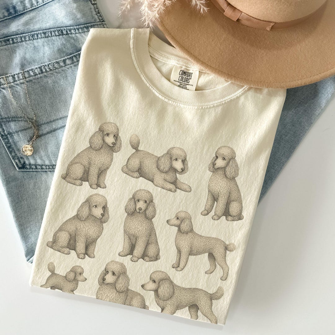 Comfort Colors Poodle Vintage Style Retro Shirt, Poodle Mom , Poodle ...