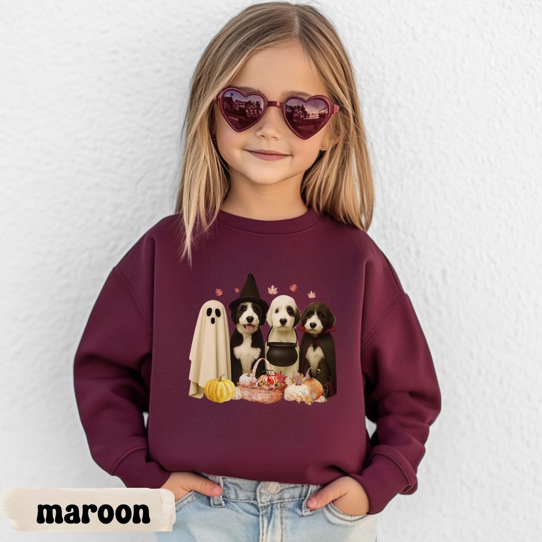 KIDS Sheepadoodle Halloween Sweatshirt, Youth Sheepadoodle Sweater ...