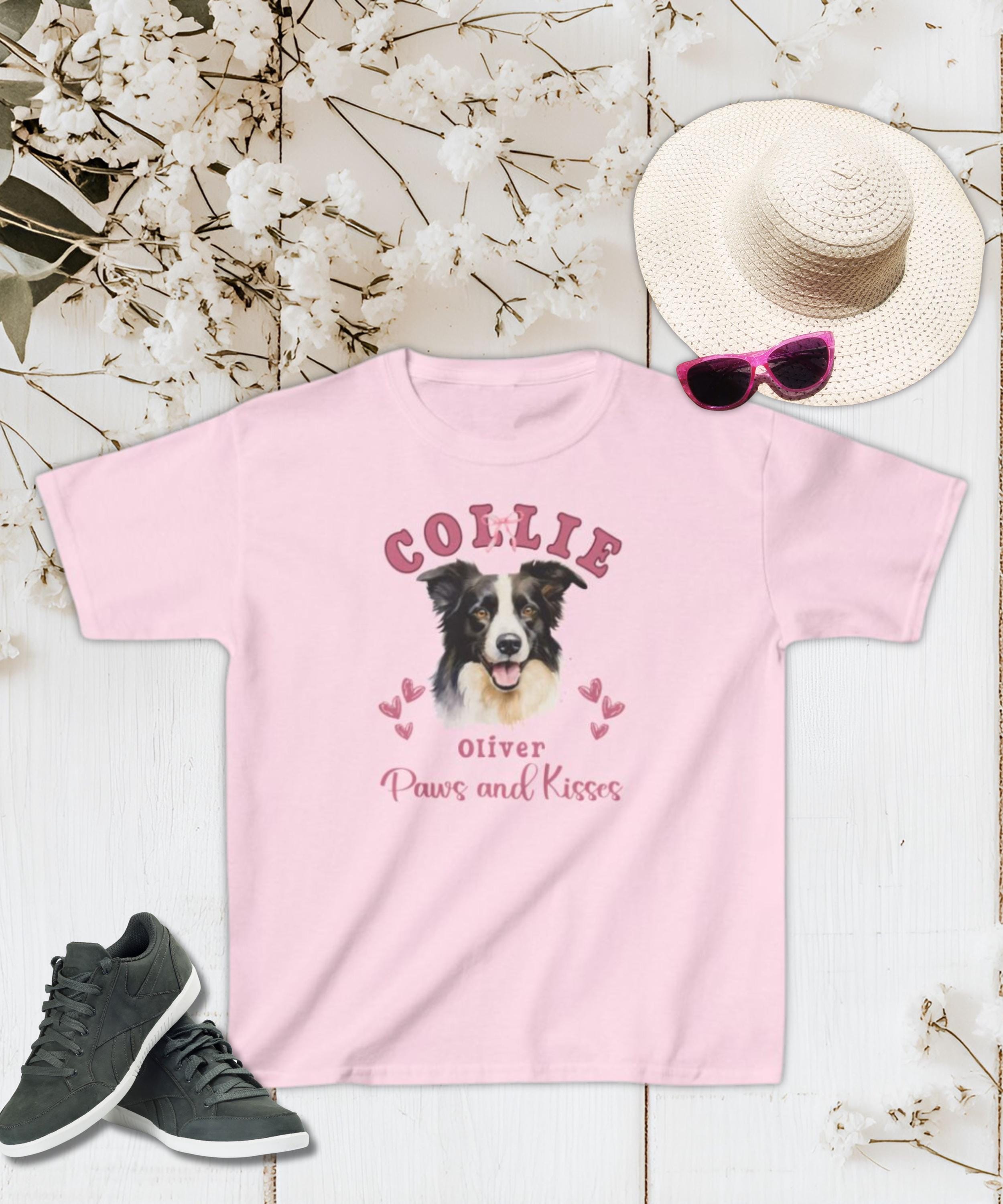Personalized KIDS Border Collie Tshirt Youth Border Collie Valentine's ...