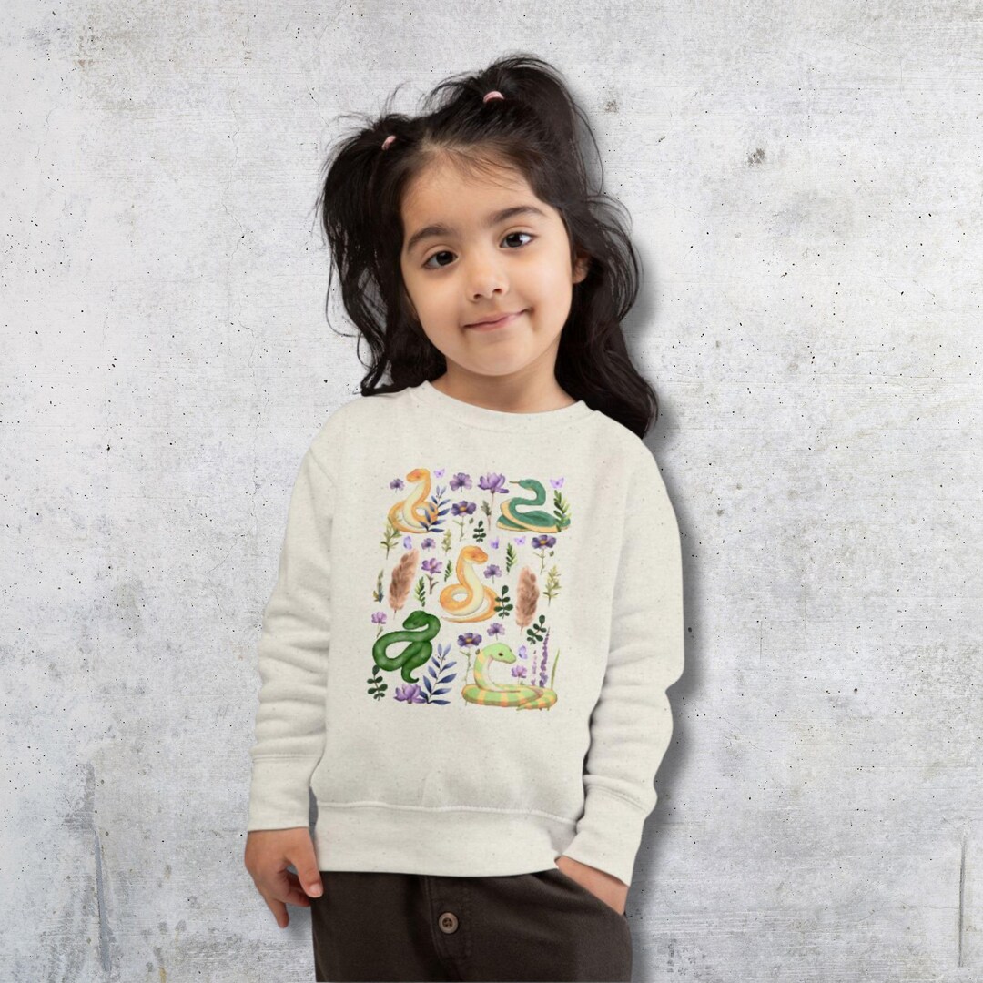 TODDLER Snakes Sweatshirt, Snakes Lover Kids Sweater. Floral Snakes ...
