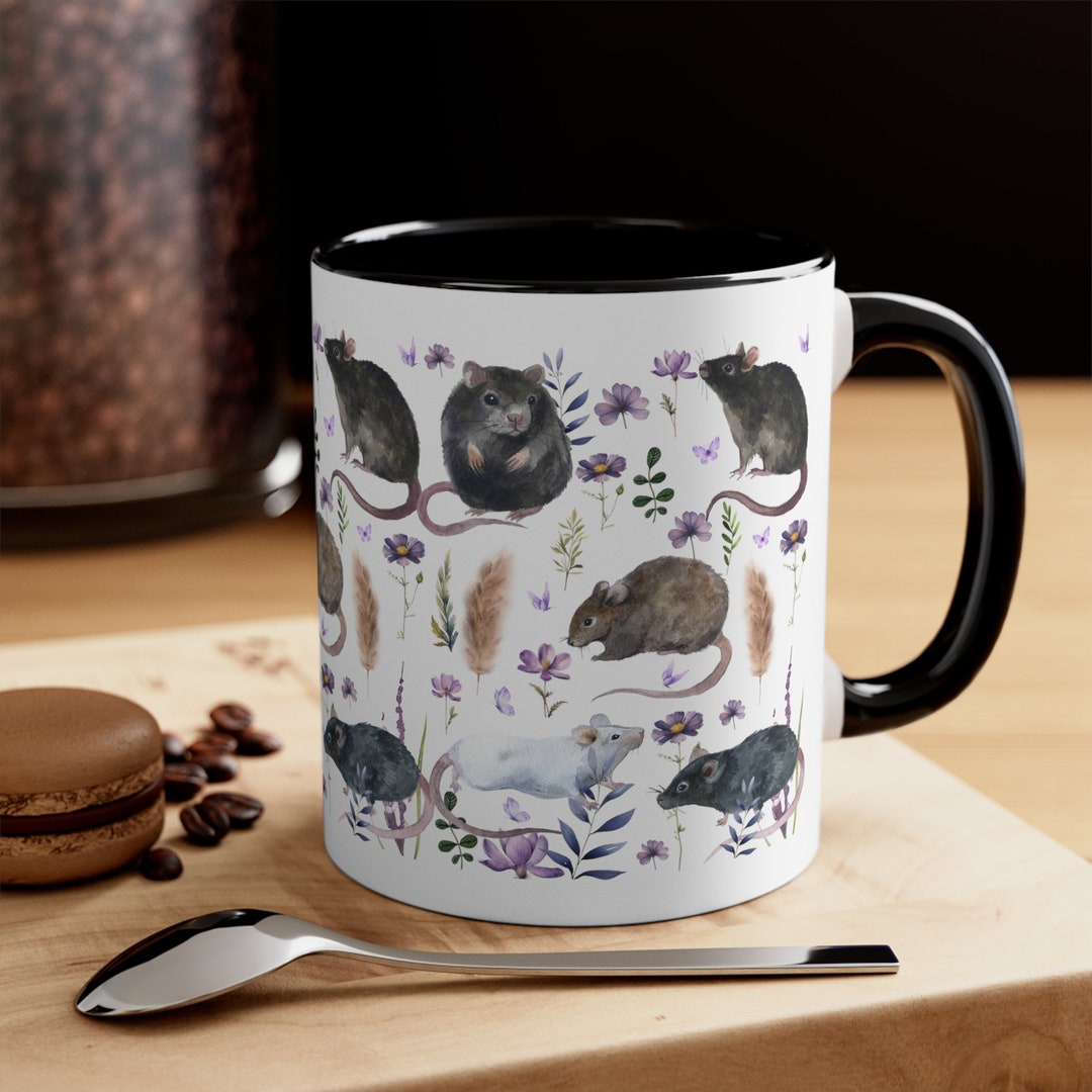 Rat Mug Kawaii Mugs Cute Rats Coffee Cup Rat Mom Rats Lover Coffee Mug ...