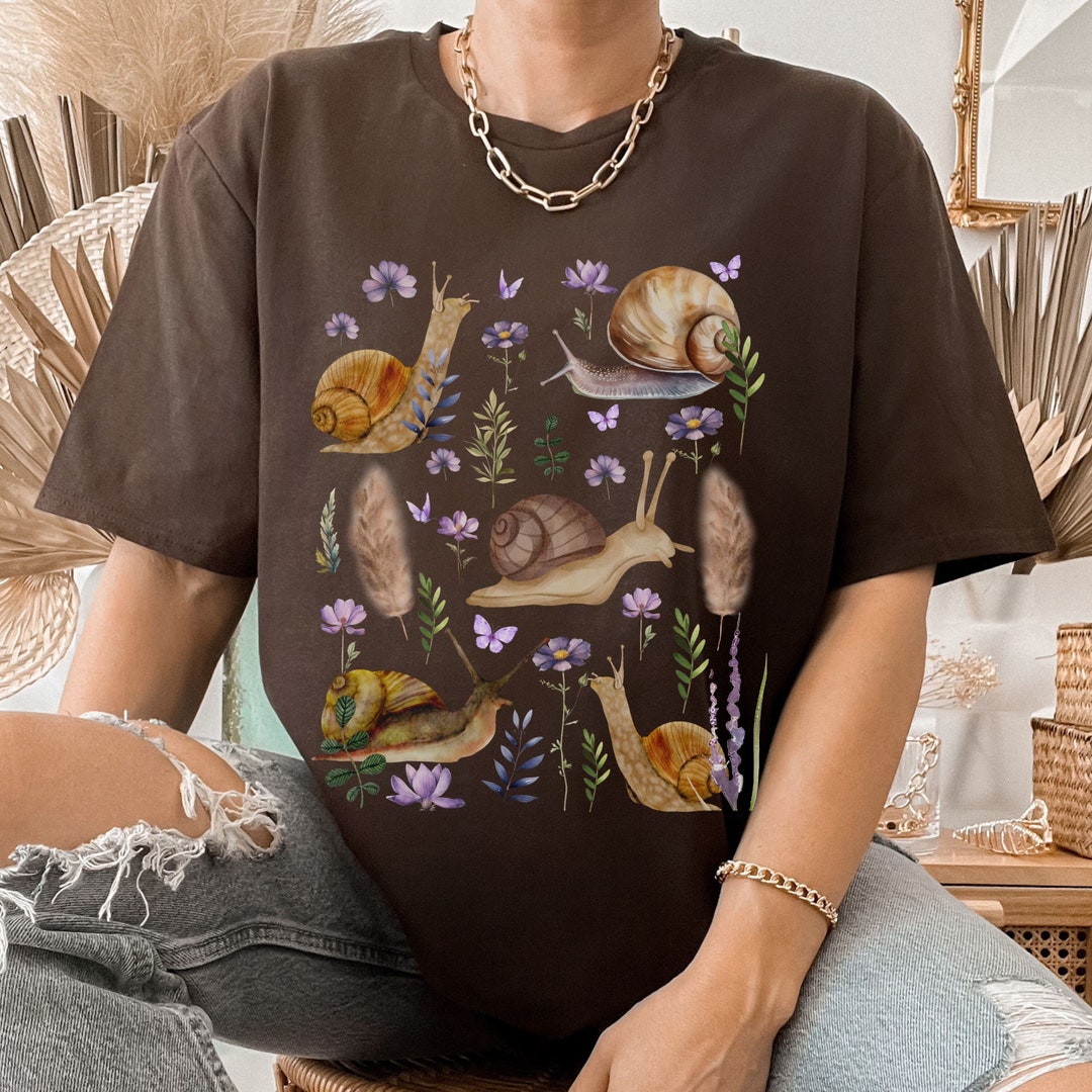 Snail Shirt Snail Tshirt Snail Print Clothes Snail T Shirt Goblincore ...