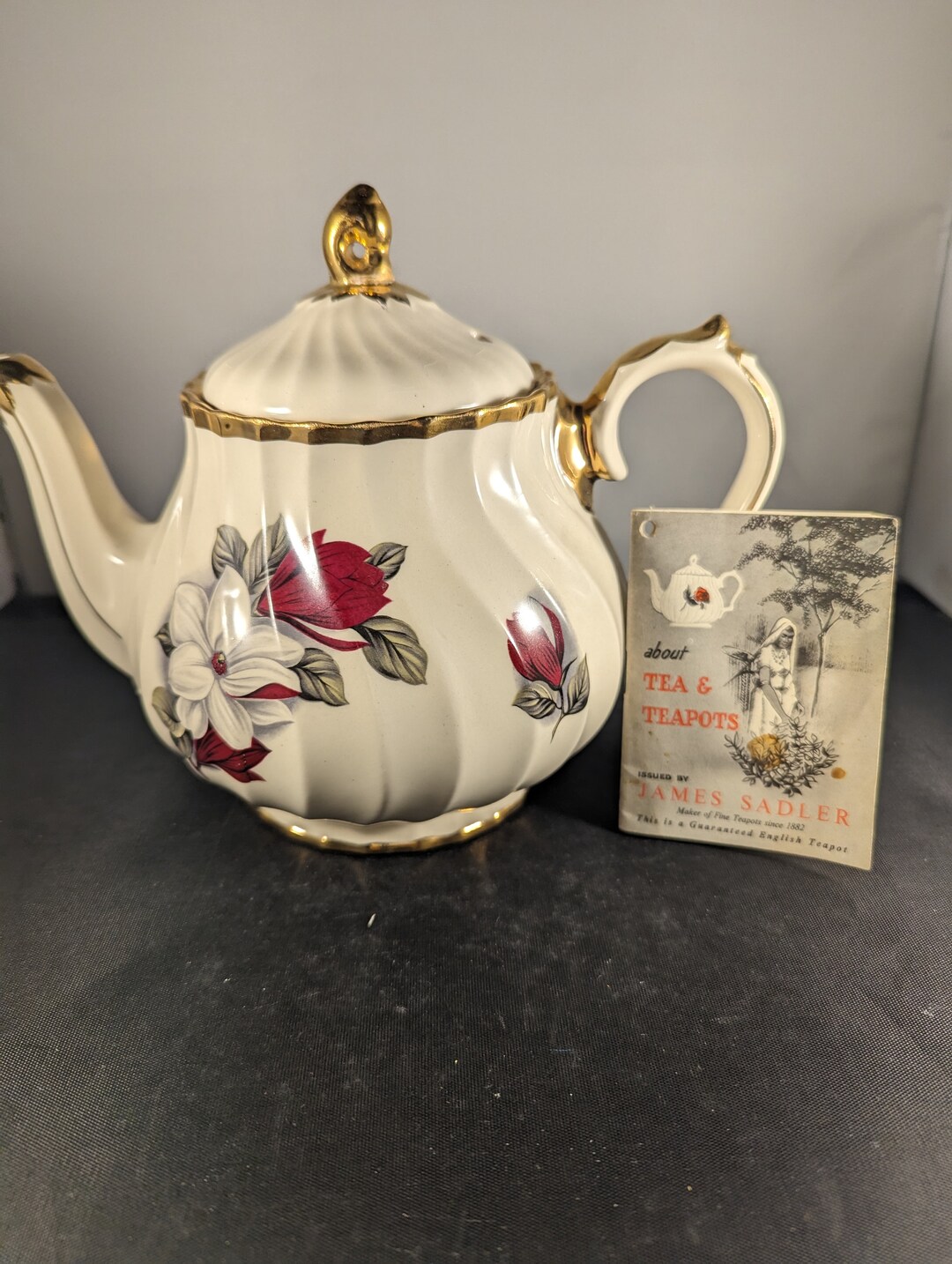 Sadler England Vintage Teapot Floral/gold Trim #,2998 With Original ...