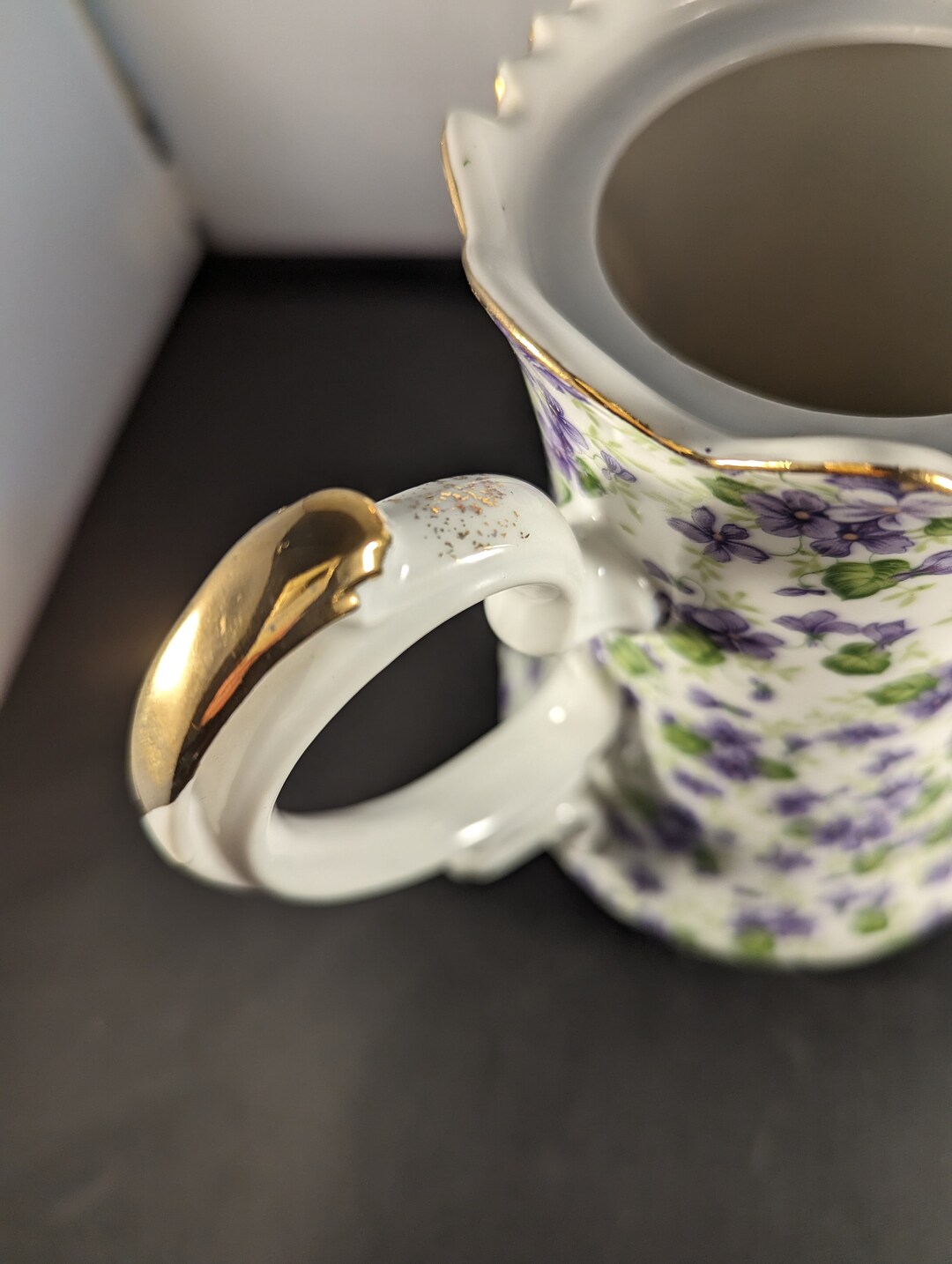 Lefton China Violet Chintz 660V Coffee Tea Pot Vintage Gold - Etsy