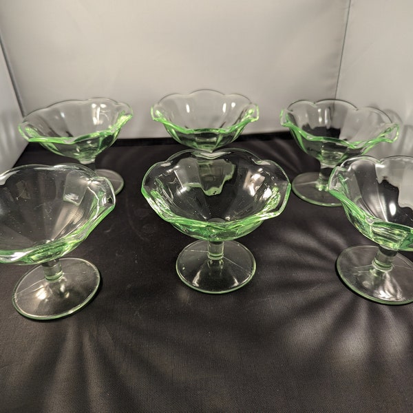 Scalloped Glass Dessert Bowls - Etsy