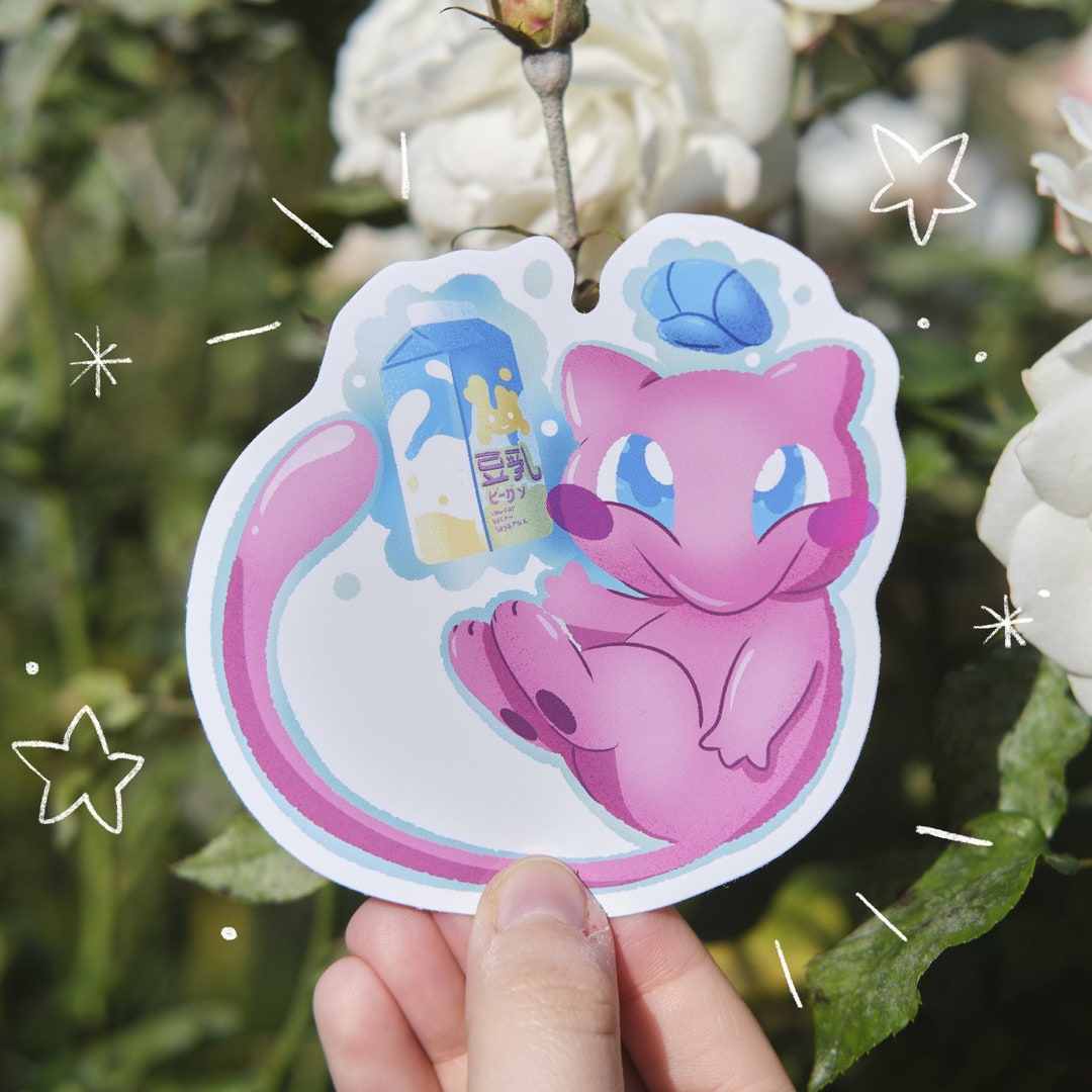 Trans Mew, Pokémon, Pride, Café, Sticker, Vinyl, 100mm, Cute, Kawaii ...