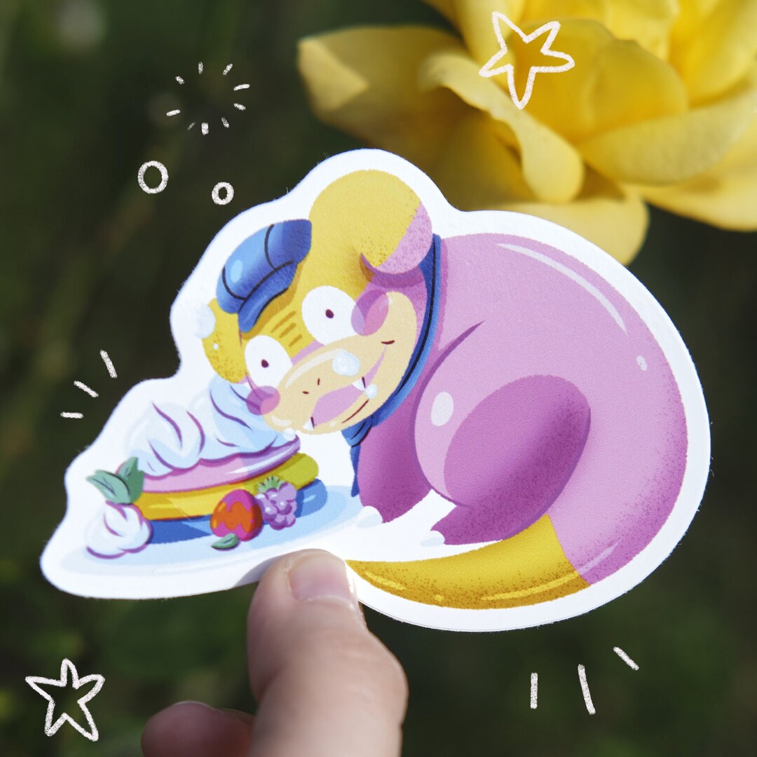 Pan Slowpoke, Pokémon, Pride, Café, Sticker, Vinyl, 100mm, Cute, Kawaii ...