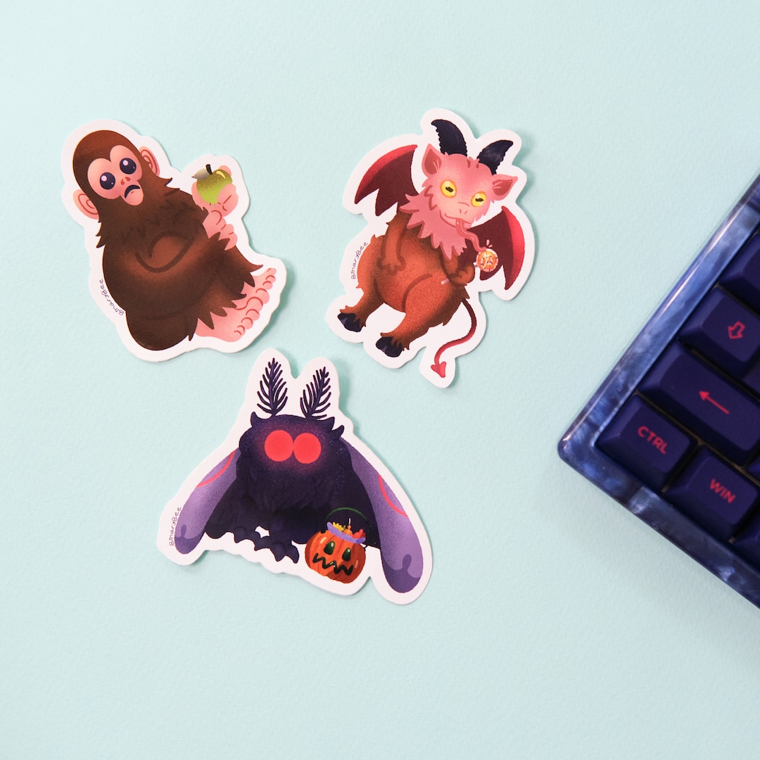 Cute Cryptids Sticker Vinyl 80mm Cute Kawaii Witch - Etsy
